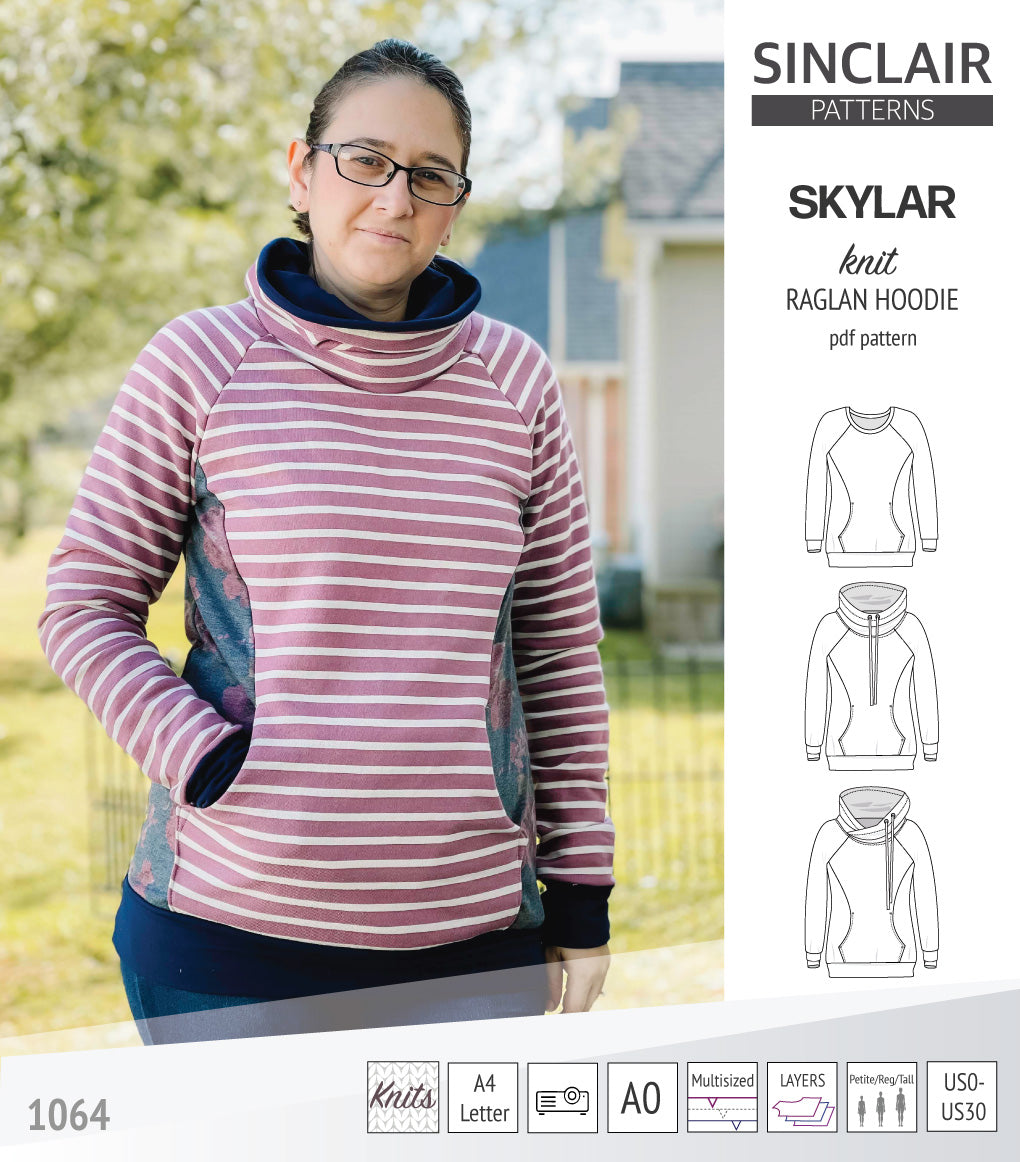 Skylar knit raglan hoodie (PDF) – Sinclair Patterns