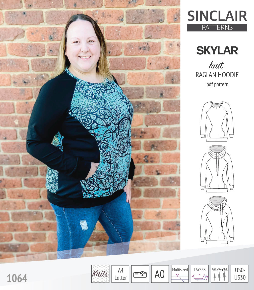 Skylar knit raglan hoodie (PDF) – Sinclair Patterns