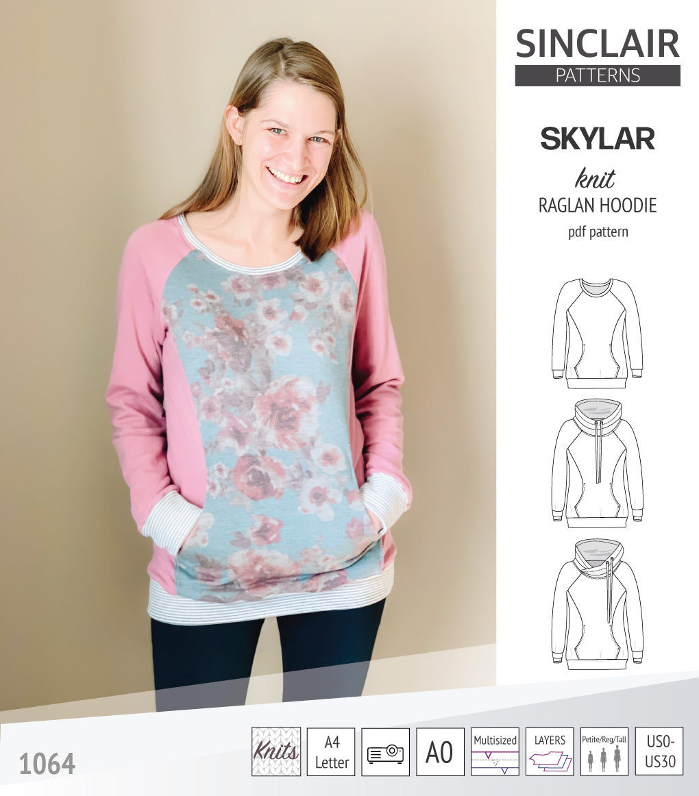 Skylar knit raglan hoodie (PDF) – Sinclair Patterns