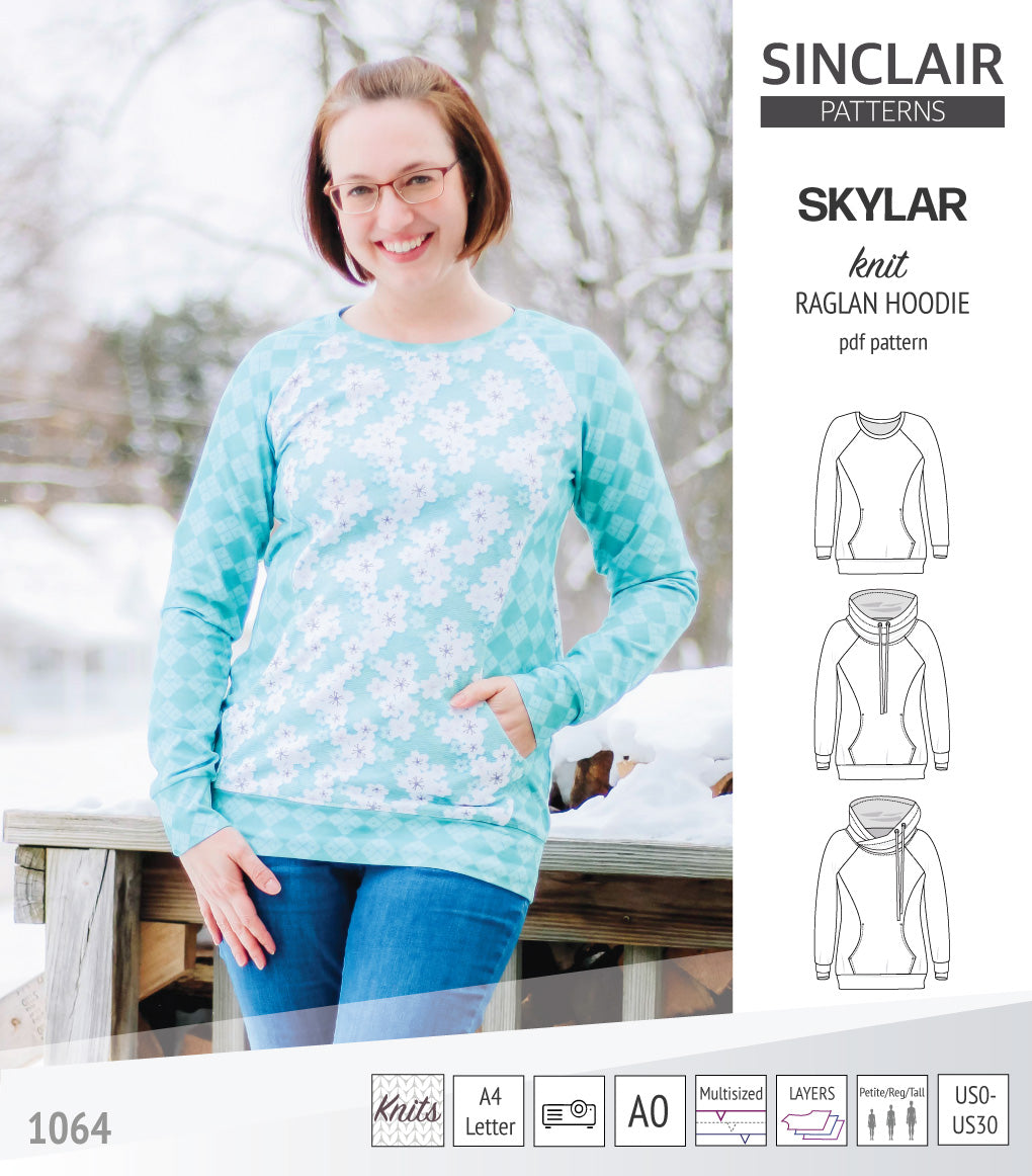 Skylar knit raglan hoodie (PDF) – Sinclair Patterns