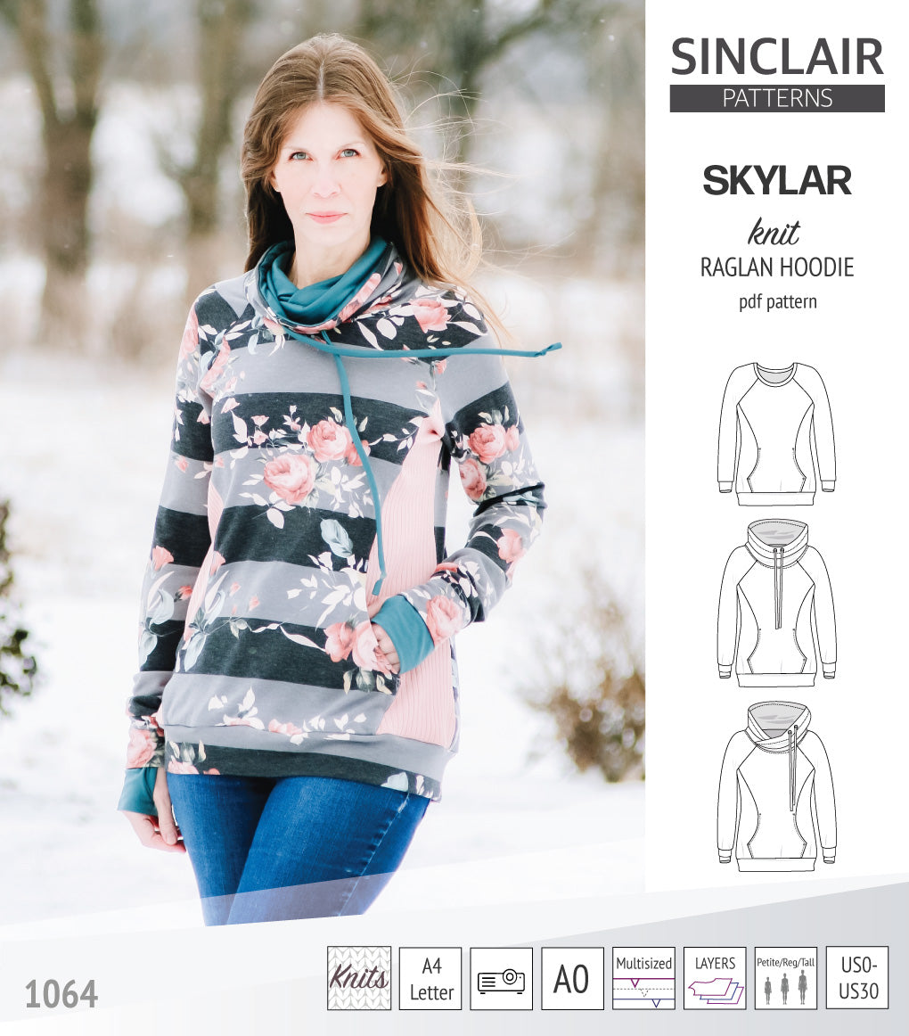 Skylar knit raglan hoodie (PDF) – Sinclair Patterns