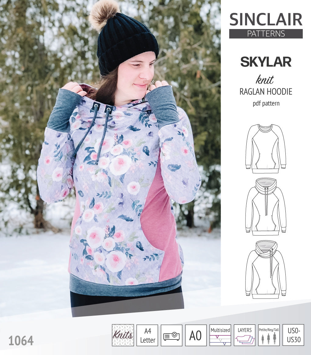 Skylar knit raglan hoodie (PDF) – Sinclair Patterns