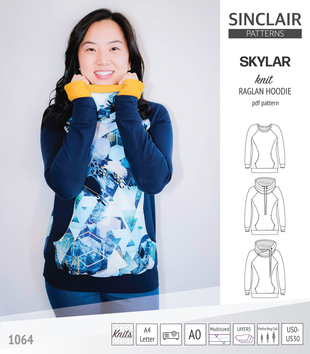 Skylar knit raglan hoodie (PDF) – Sinclair Patterns