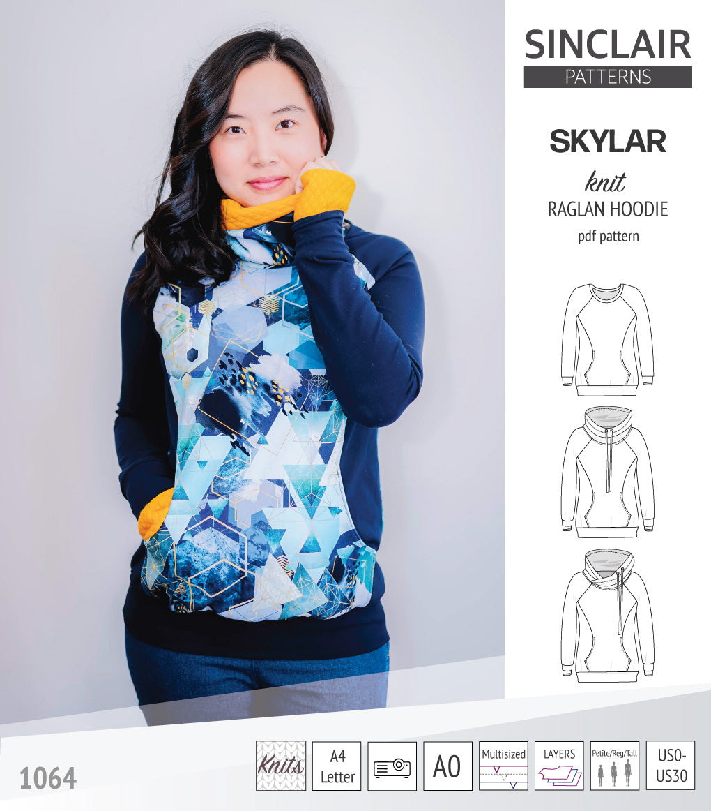 Skylar knit raglan hoodie (PDF) – Sinclair Patterns