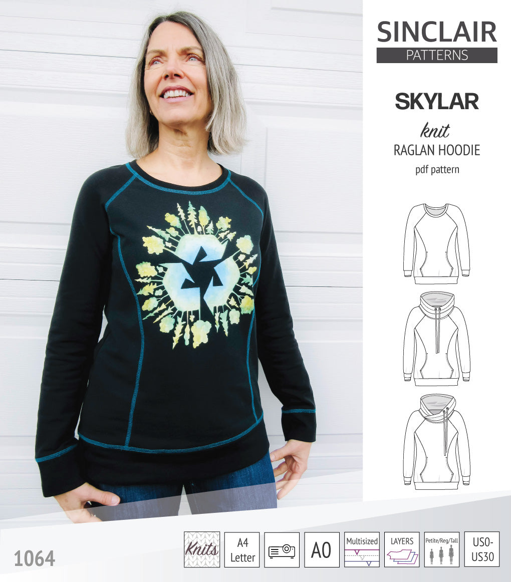 Skylar knit raglan hoodie (PDF) – Sinclair Patterns