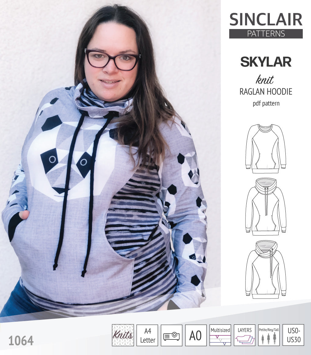 Skylar knit raglan hoodie (PDF) – Sinclair Patterns