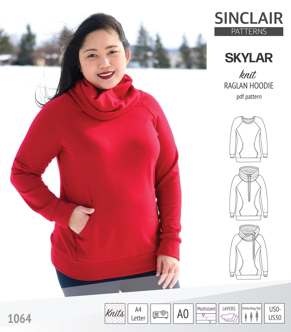Skylar knit raglan hoodie (PDF) – Sinclair Patterns