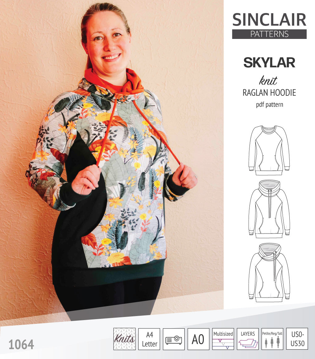 Skylar knit raglan hoodie (PDF) – Sinclair Patterns