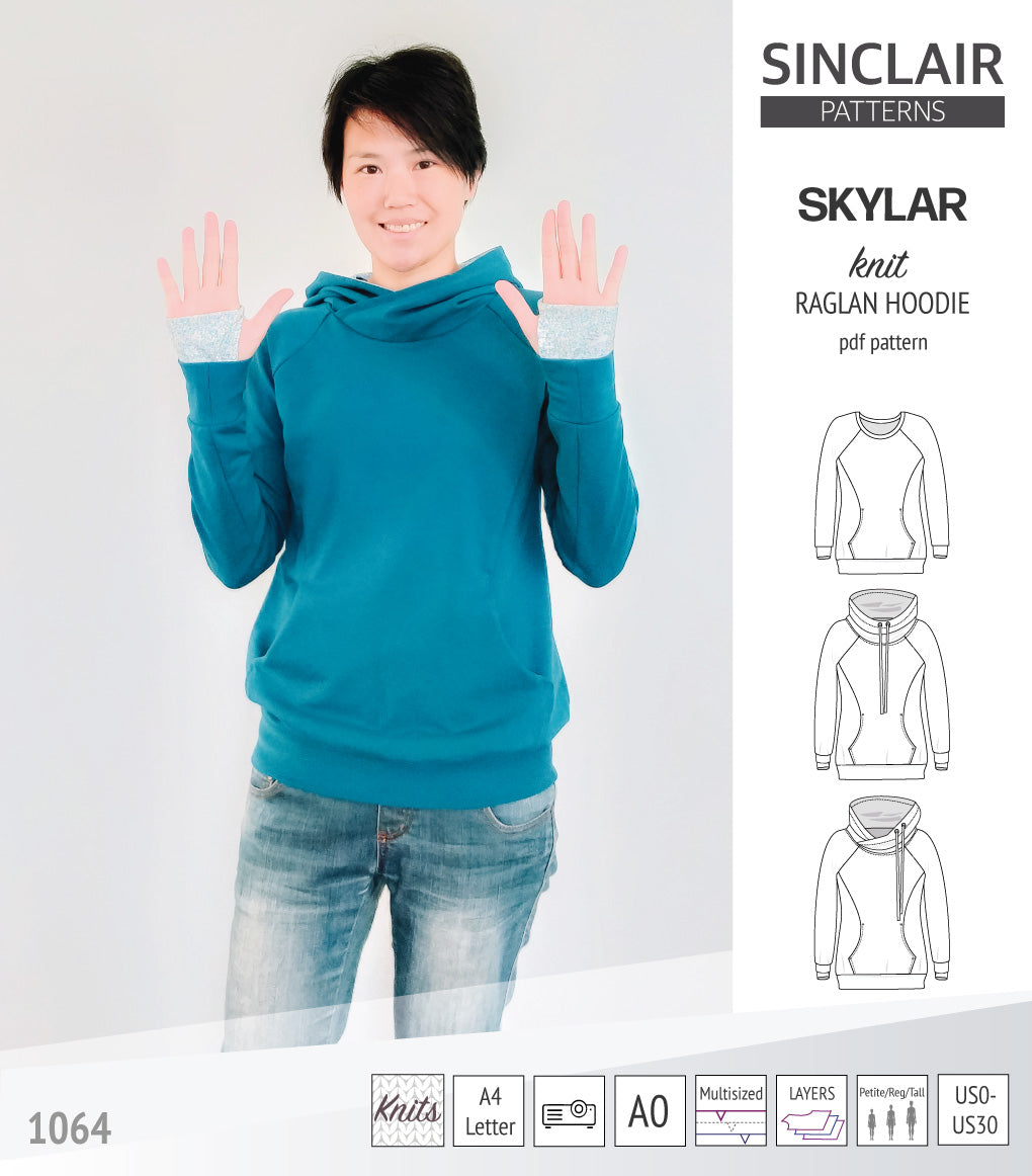 Skylar knit raglan hoodie (PDF) – Sinclair Patterns