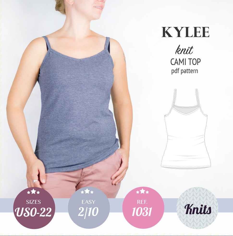Kylee knit classic cami top (PDF) – Sinclair Patterns